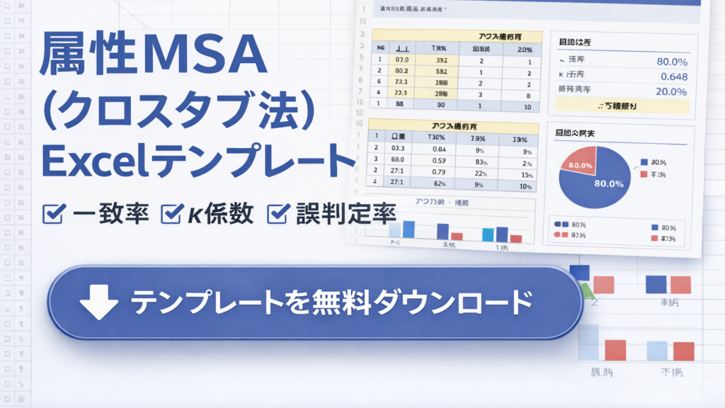 【無料DL】属性MSA（クロスタブ法）Excelテンプレート｜一致率・κ係数・誤判定率を自動計算 – Stat Lab Analytics
